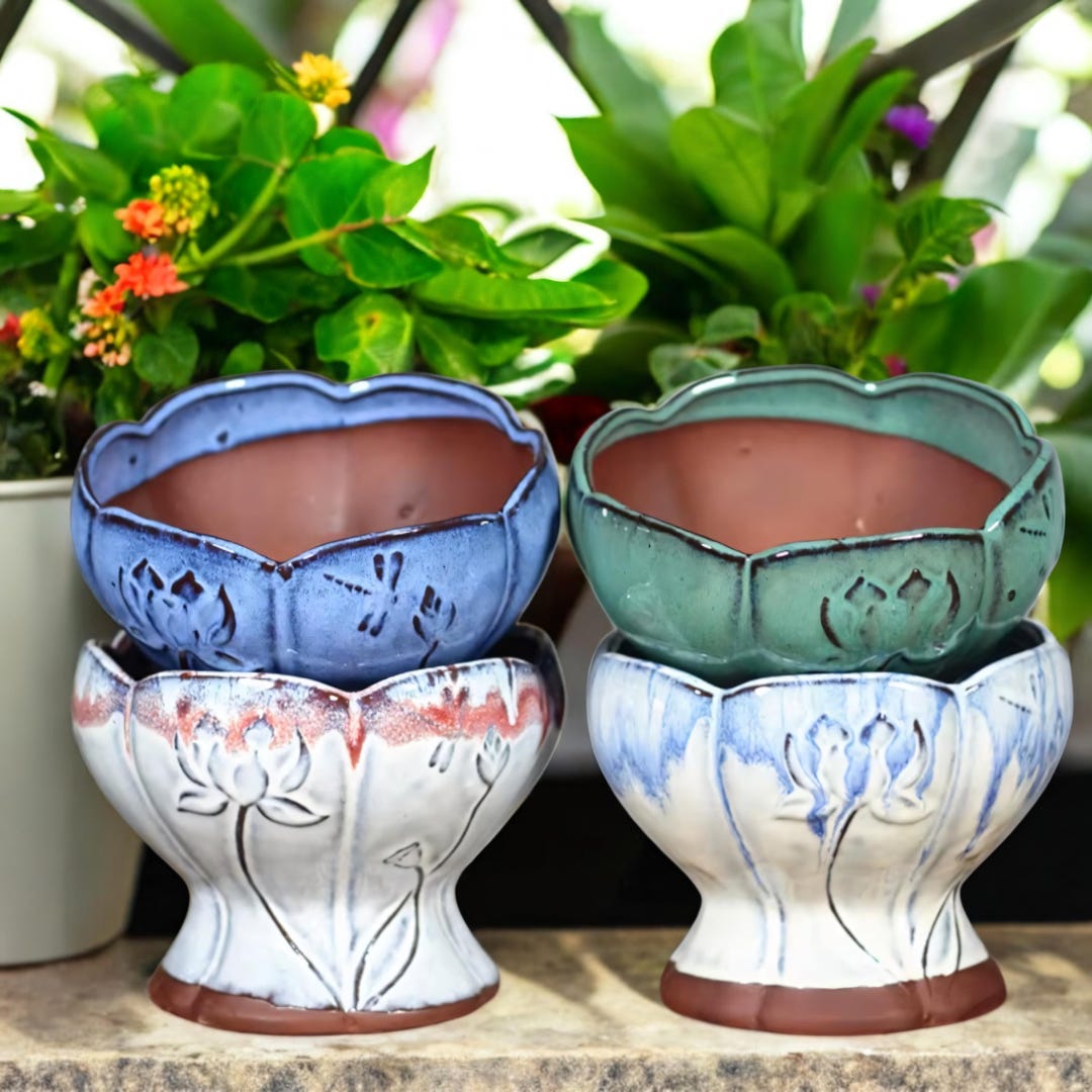 Small Ceramic Pot - Ceramic Plant Pot - Handpainted Pot - Indoor ...