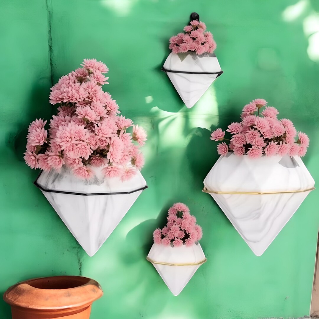 Marble Ceramic Wall Hanging Planter: Modern Indoor Decor - Etsy