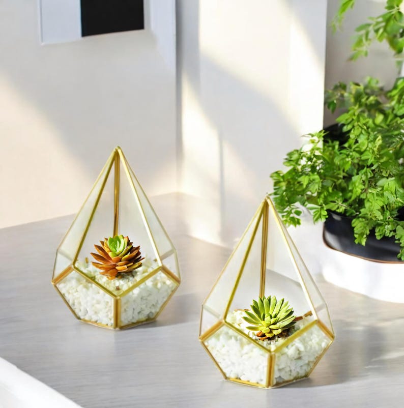 Geometric Terrarium Home Micro Garden - Etsy