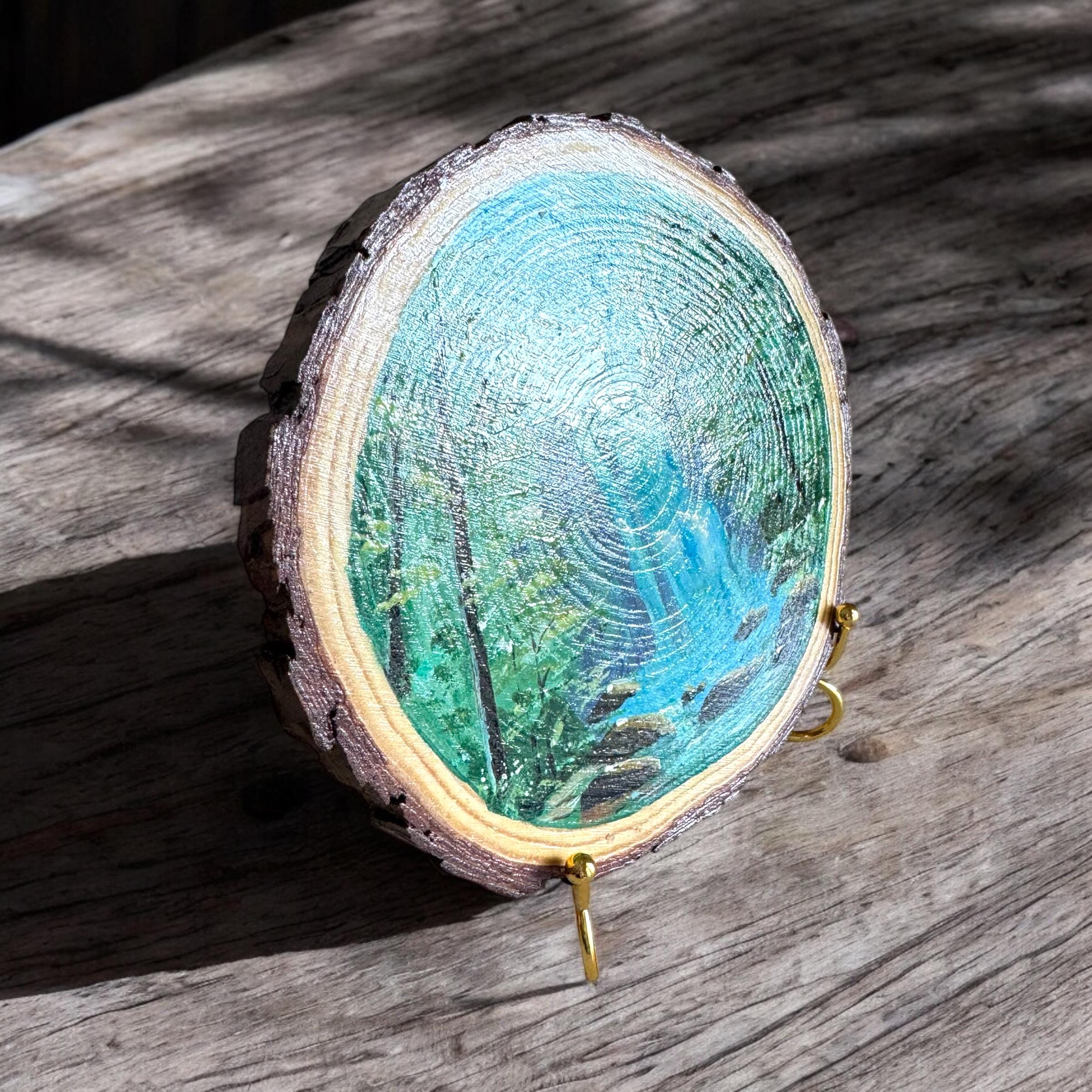 Waterfall in the Forest - Decorative Painting, Wood Painting, Hand ...