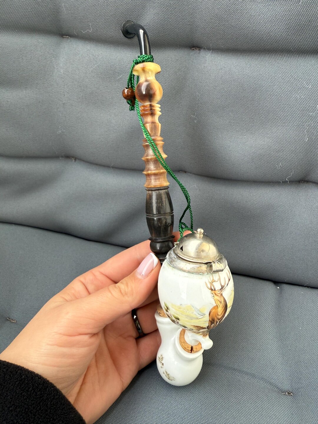 Antique German Jäger Pipe – Hand Carved Hunting Smoking Pipe, Vintage ...