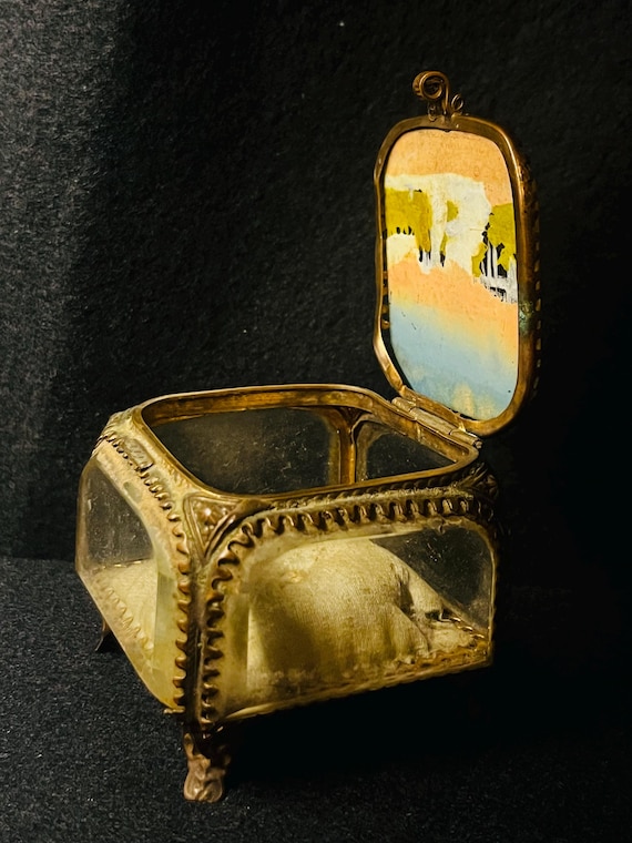 Antique glass box, old France, early 20th century - Gem