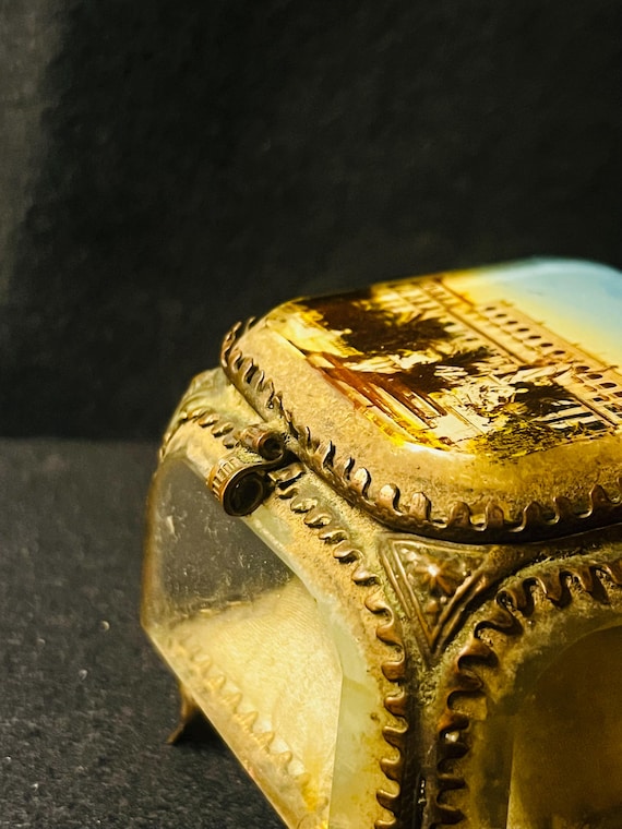 Antique glass box, old France, early 20th century - Gem