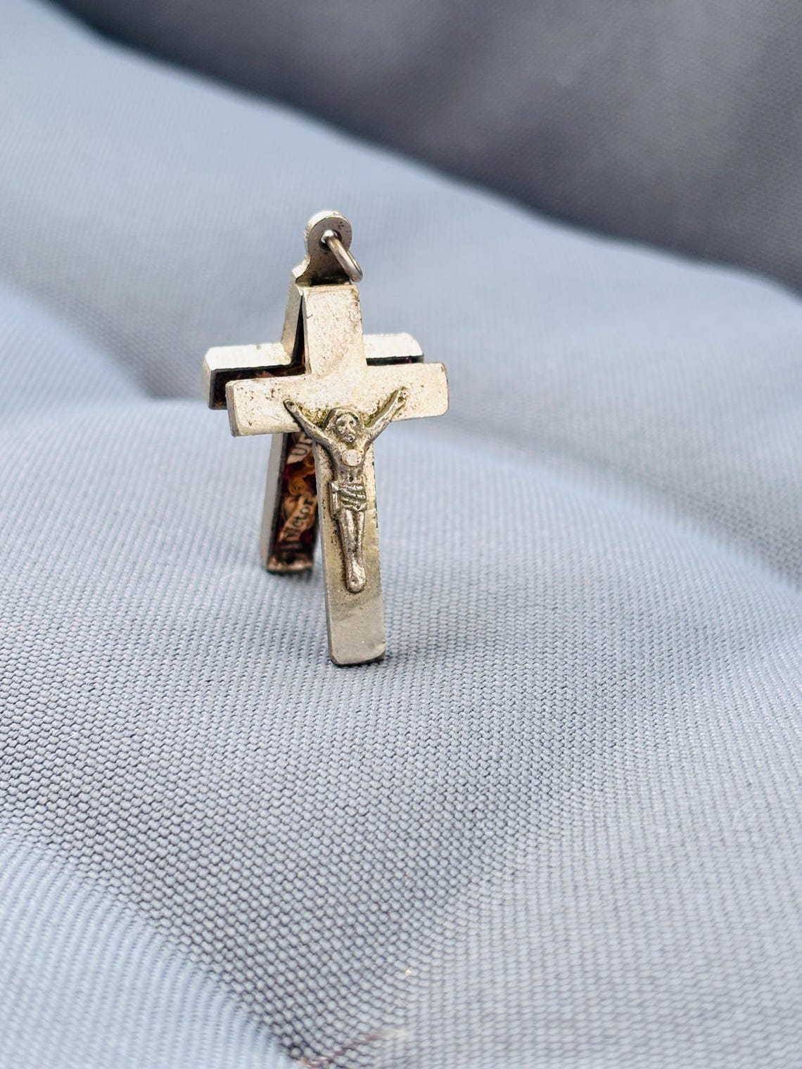 Rare Religious Christian Opening Reliquary Cross, Agnus Dei and Paperolle , Antique Crucifix ...