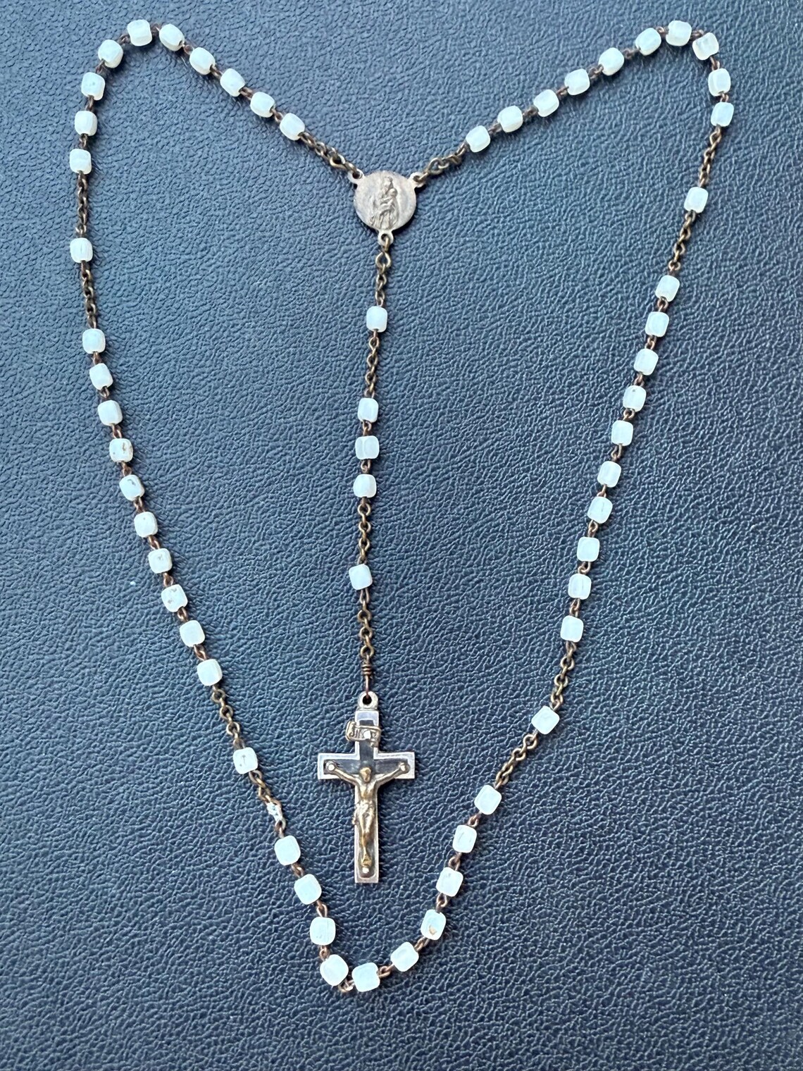1800s Prayer Rosary , Antique Rosary Religious Catholic White Beads ...