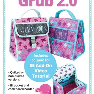 Grab Some Grub 2.0 Pattern Lunch Bag Brown Bag DIY Make - Etsy