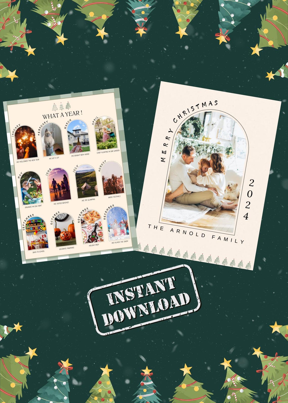 Editable Year in Review Christmas Card Template What A Year Card ...