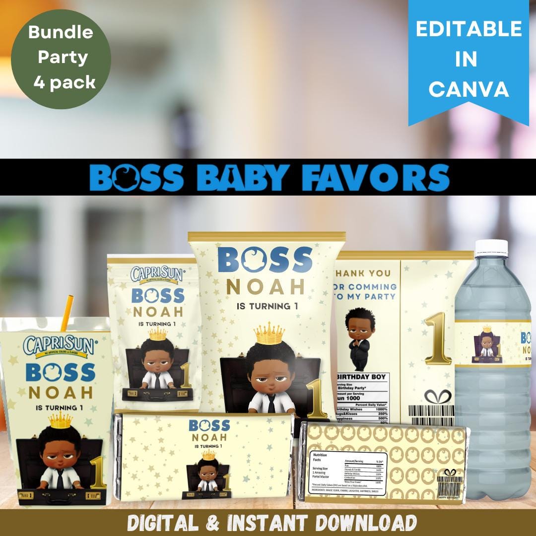 Baby Boss Birthday Bundle/baby Boss Chip Bag/baby Boss Water Bottle ...
