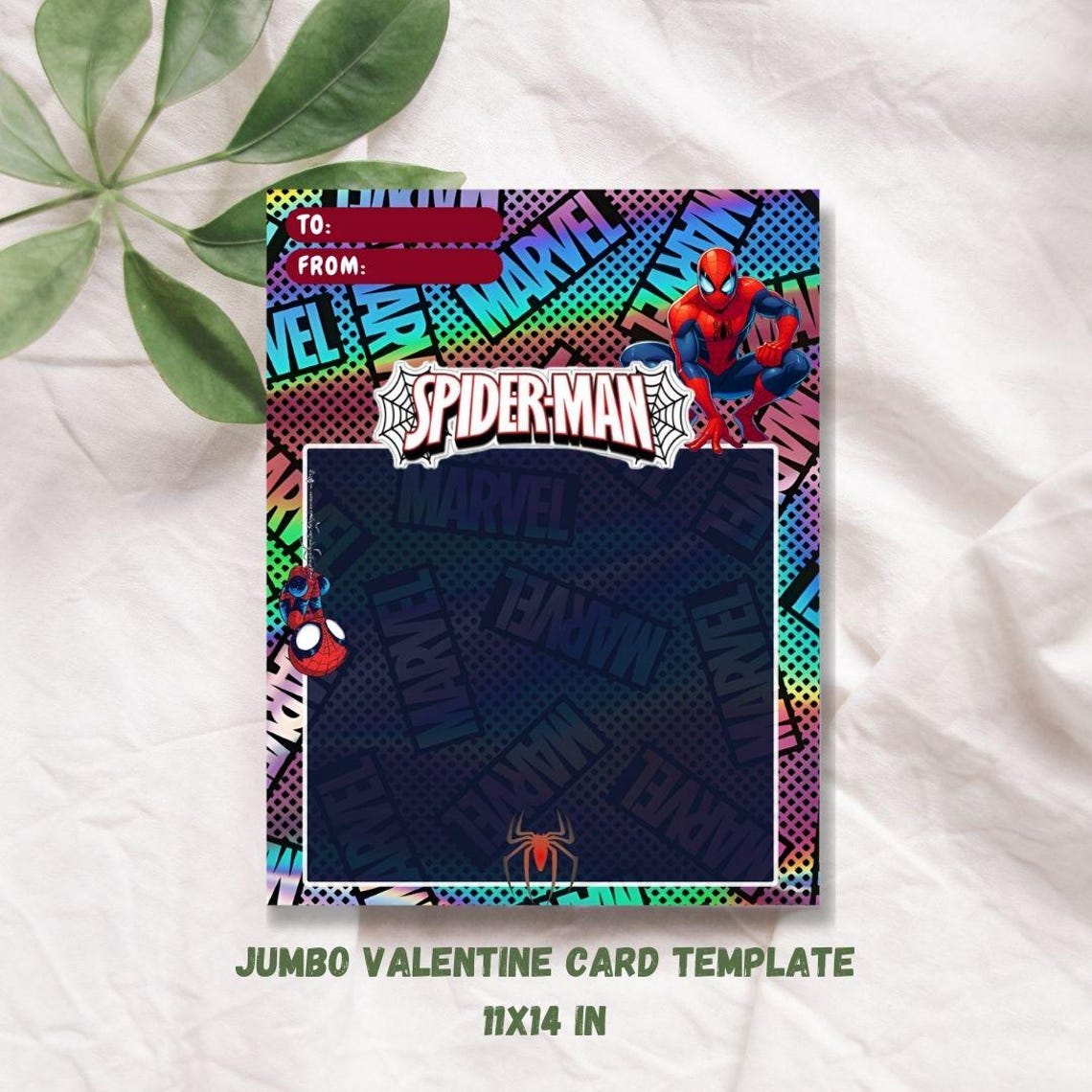 Spiderman Valentine Jumbo Card Template, Canva Editable (print Ready ...