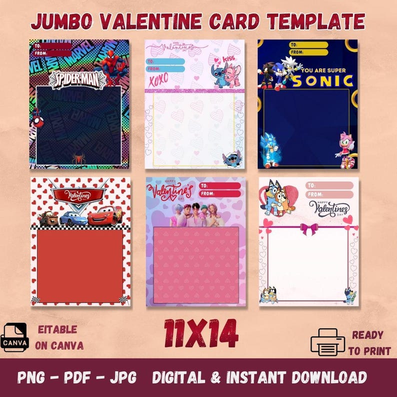 5+ Valentines Day Jumbo Treat Cards Template, Unique Joyful Designs ...