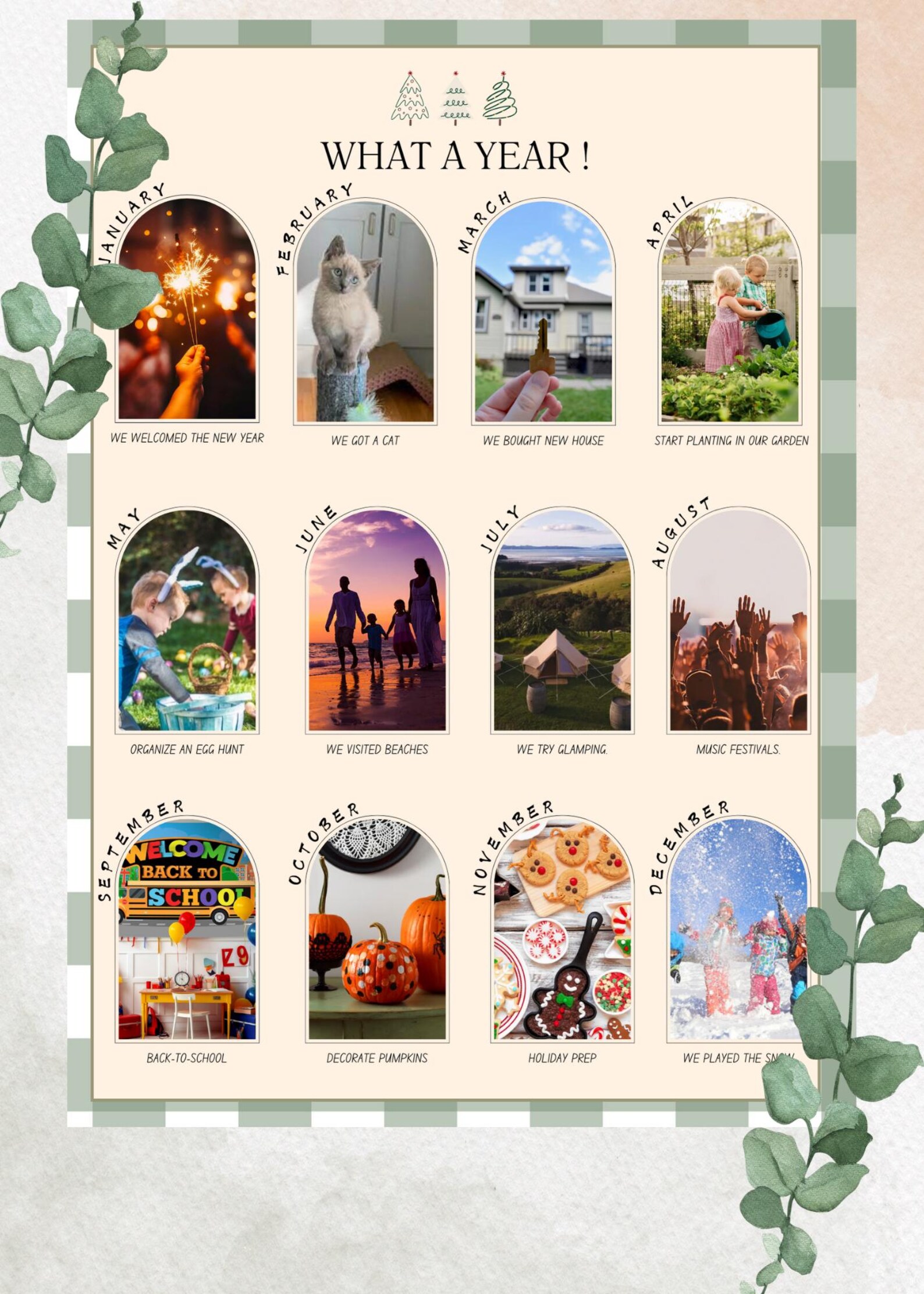 Editable Year in Review Christmas Card Template What A Year Card ...