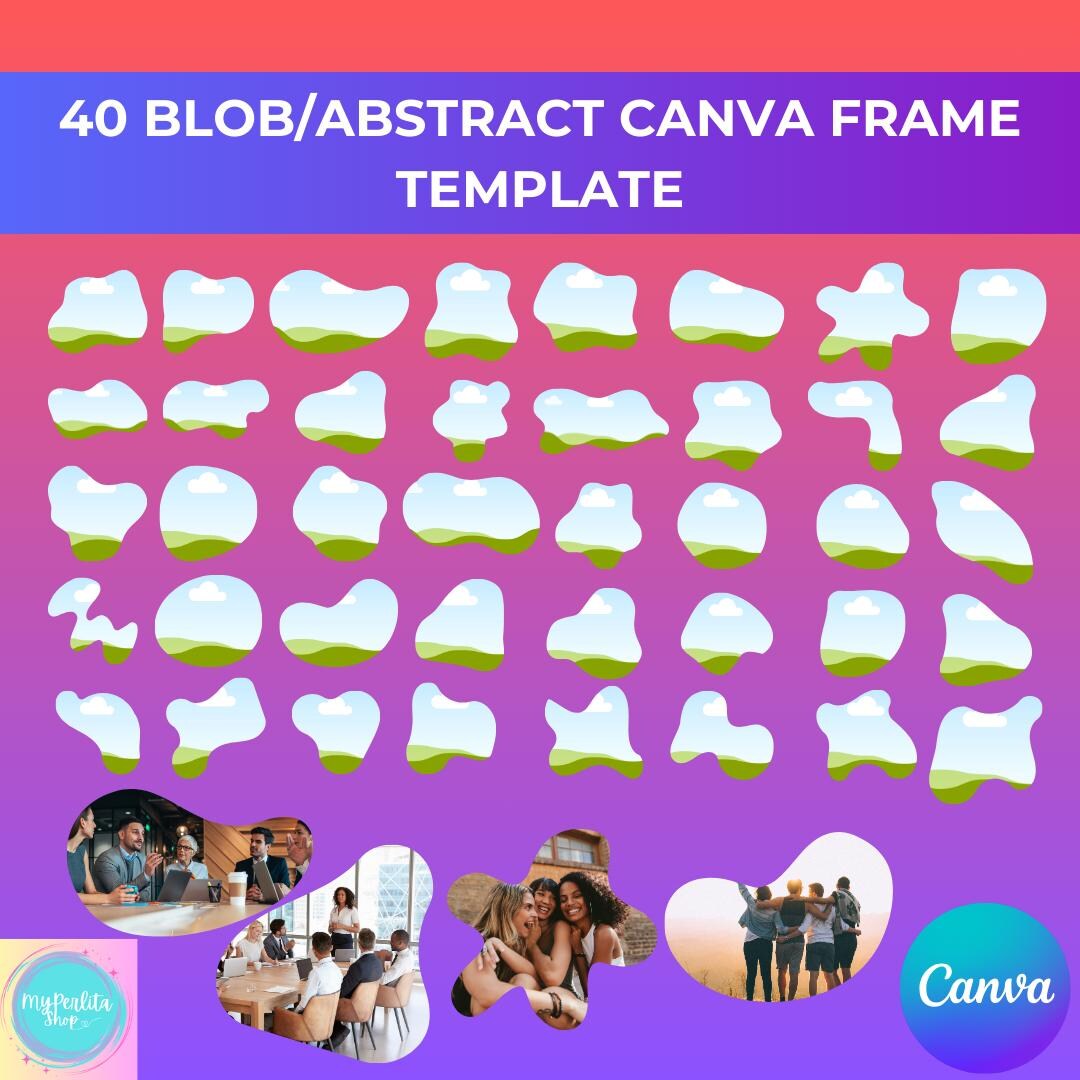 Canva Blob Frame | Editable Frame | Drag & Drop Canva Frame | Blob ...