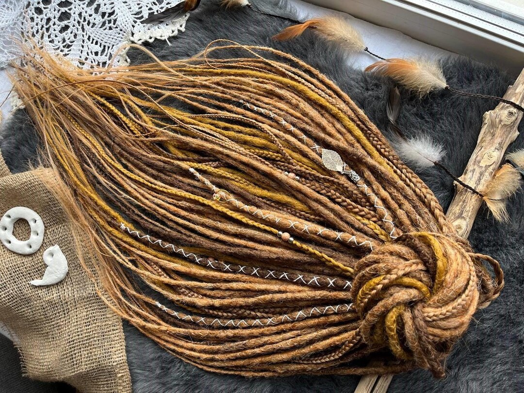 Light Brown Dreadlocks Boho Mix Ginger Dreads and Braids Synthetic ...
