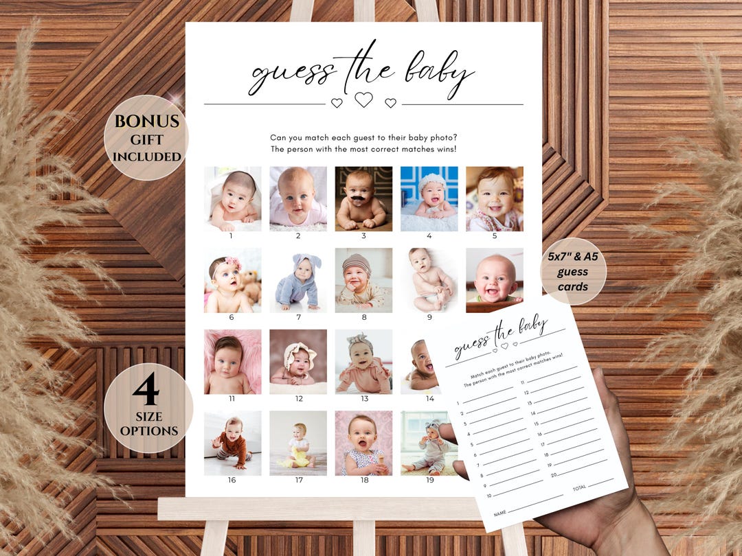 Guess the Baby Game Template, Baby Shower Game Poster Editable Canva ...