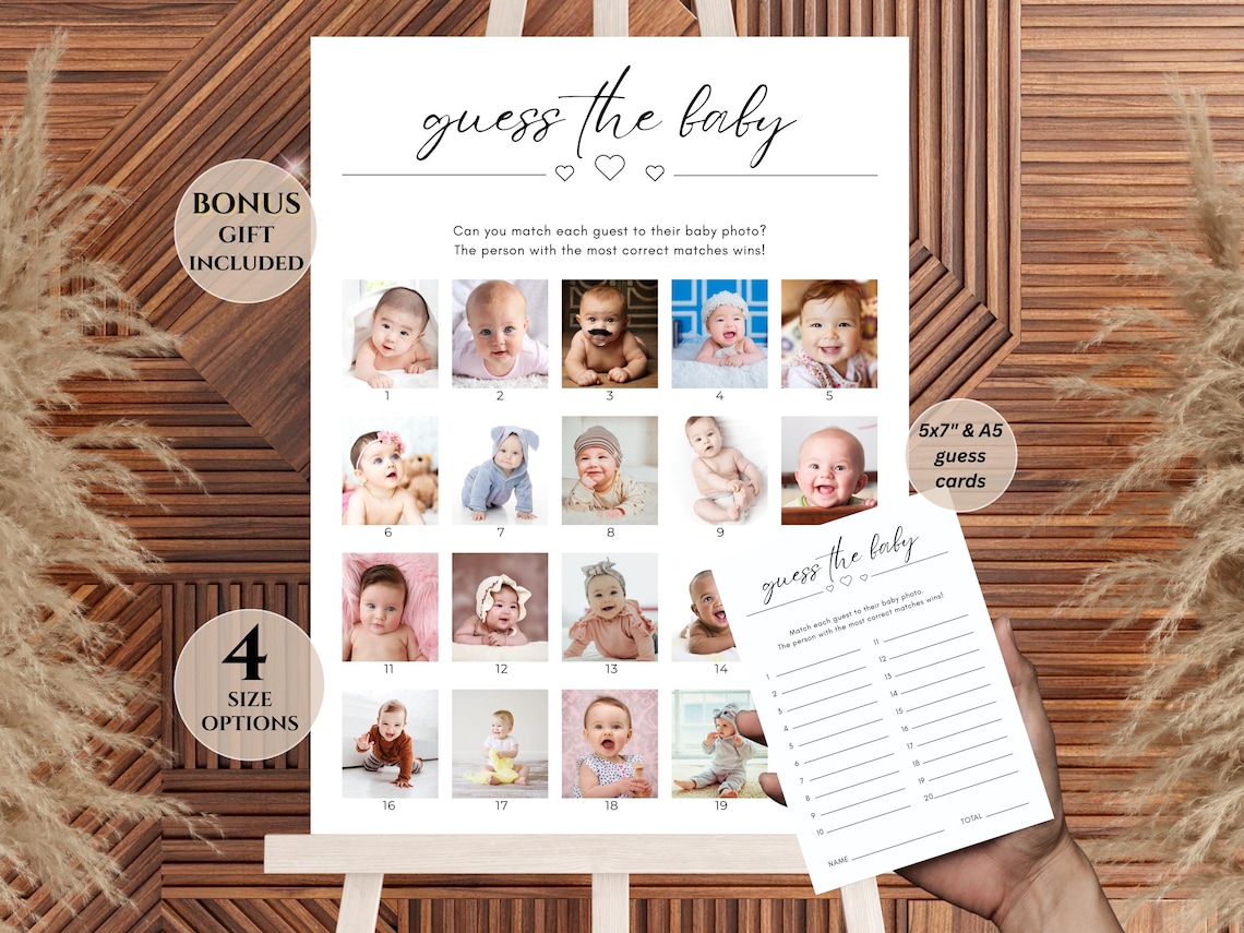 Guess the Baby Game Template, Baby Shower Game Poster Editable Canva ...