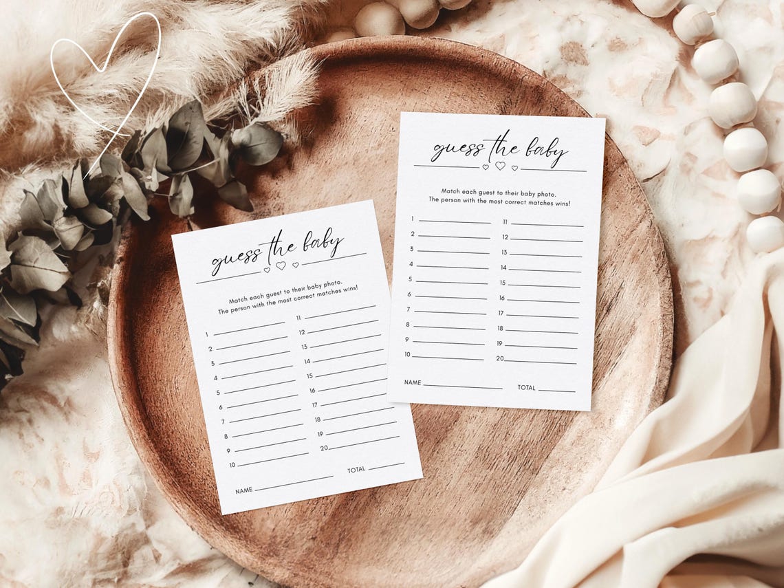 Guess the Baby Game Template, Baby Shower Game Poster Editable Canva ...