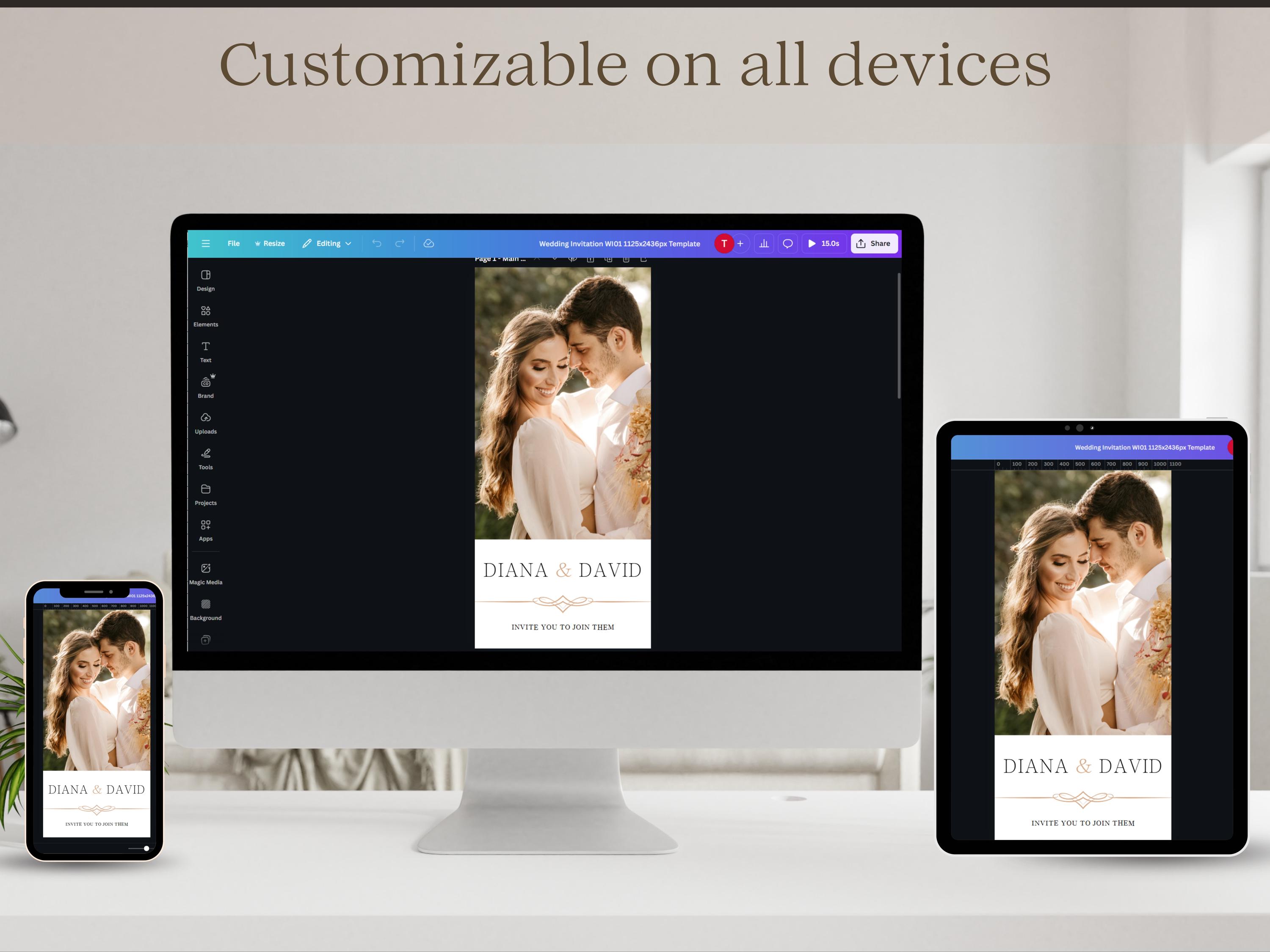 Digital Animated Wedding Invitation Canvatemplate | Boho Elegant ...