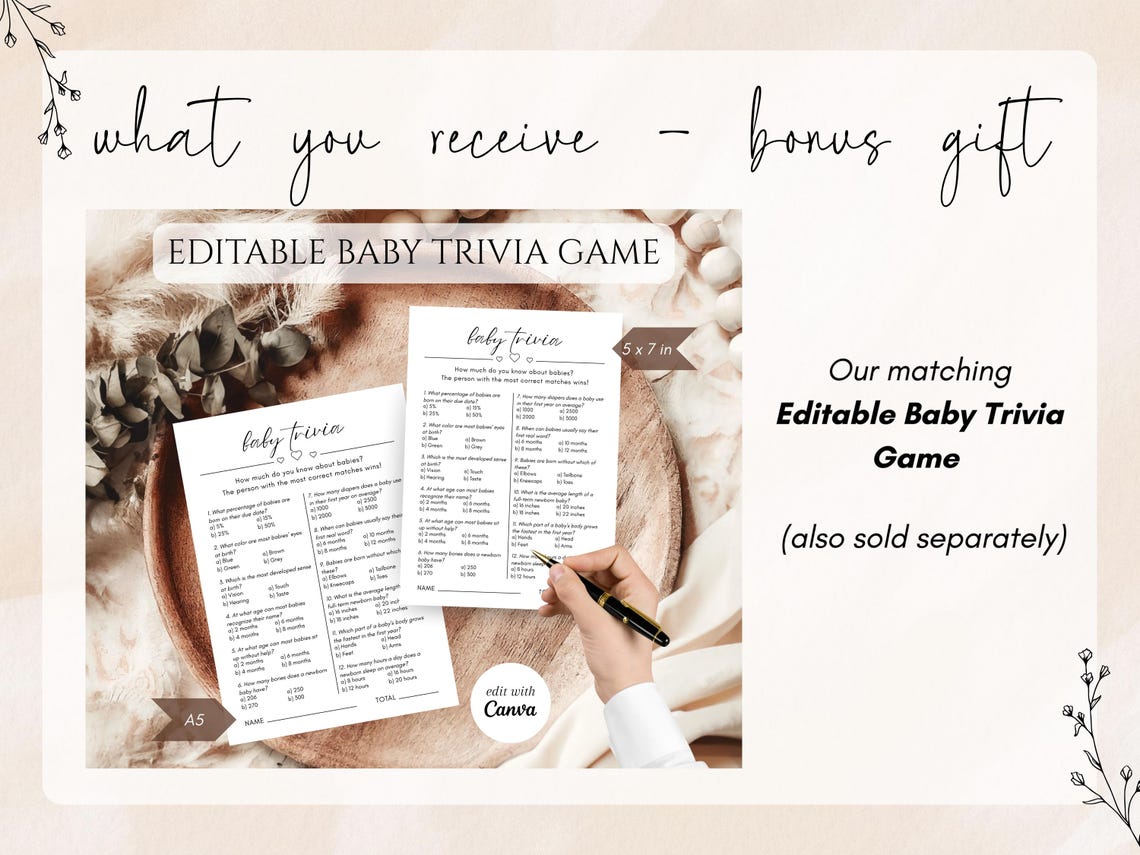 Guess the Baby Game Template, Baby Shower Game Poster Editable Canva ...