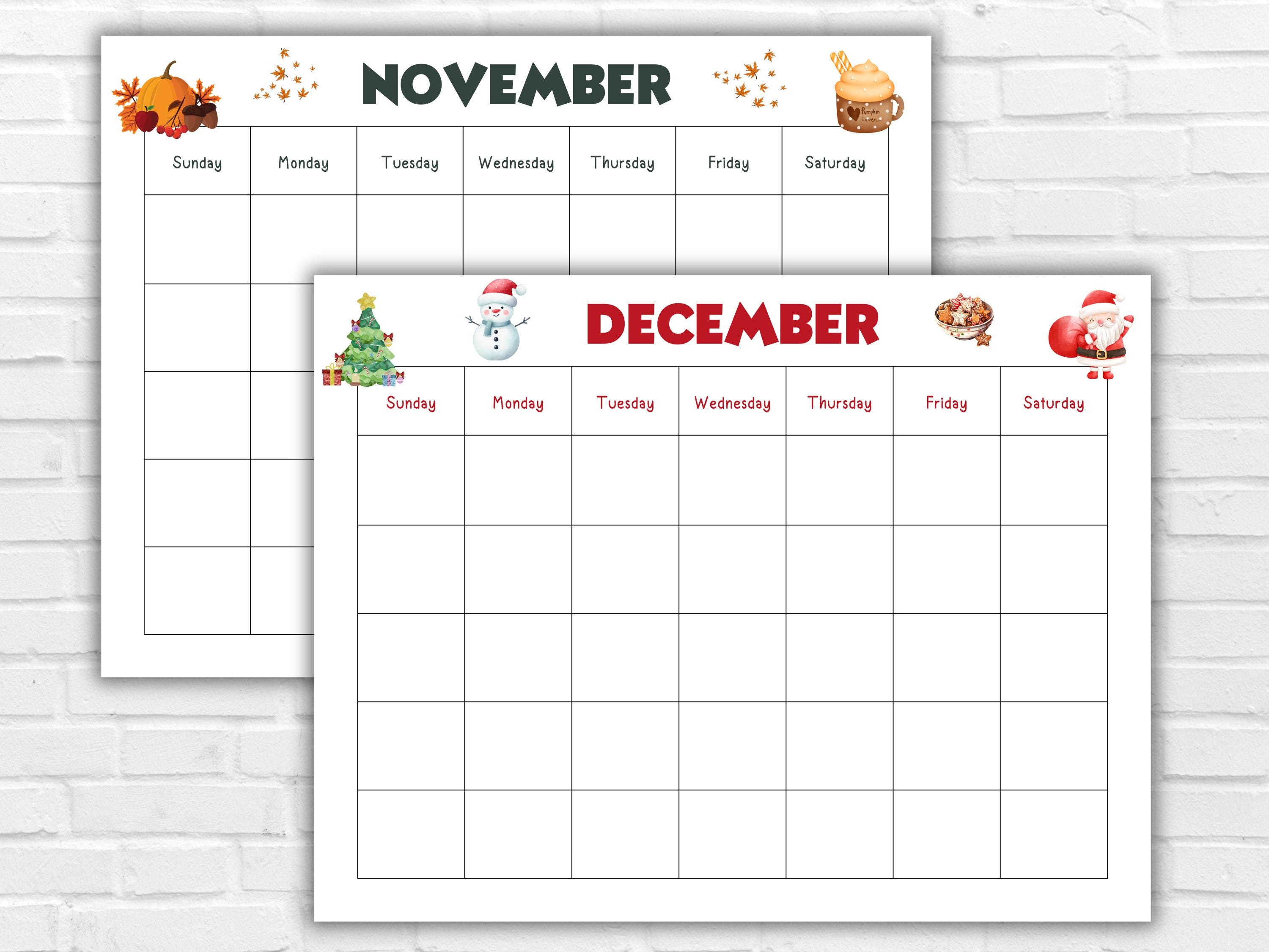 Printable Calendar for Kids, Undated Monthly Planner for Kids, Cute ...