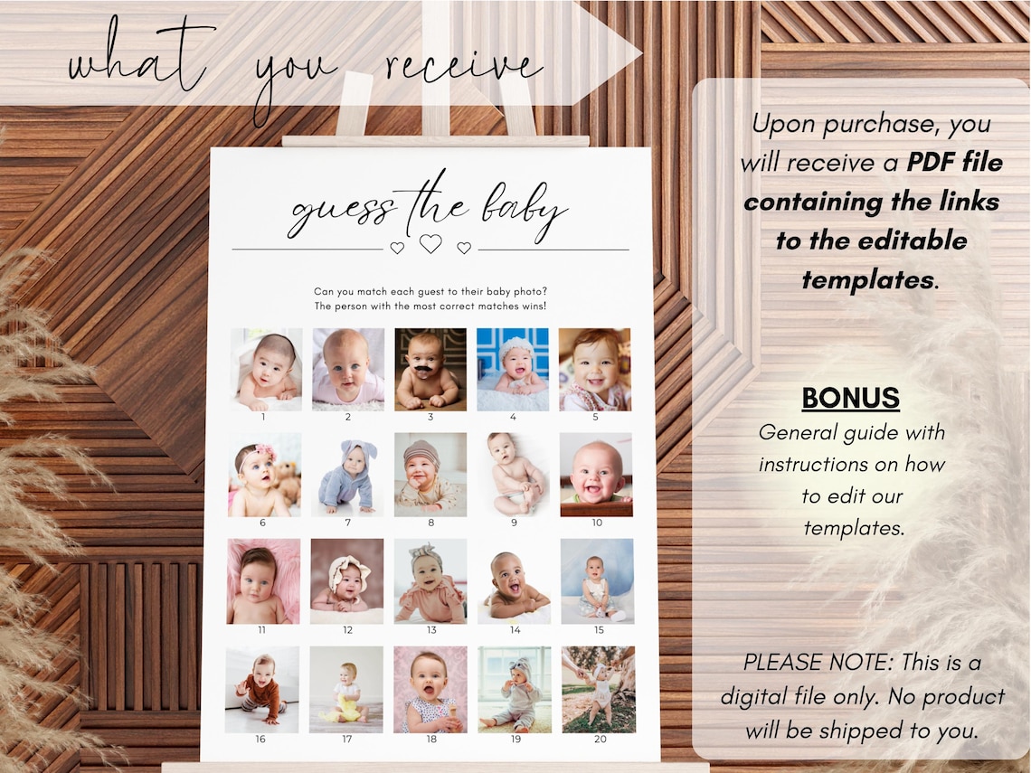 Guess the Baby Game Template, Baby Shower Game Poster Editable Canva ...