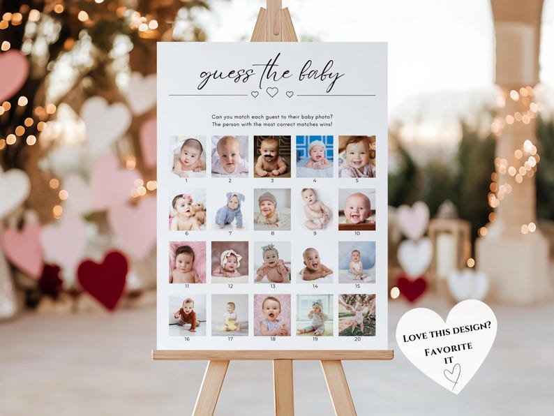 Guess the Baby Game Template, Baby Shower Game Poster Editable Canva ...