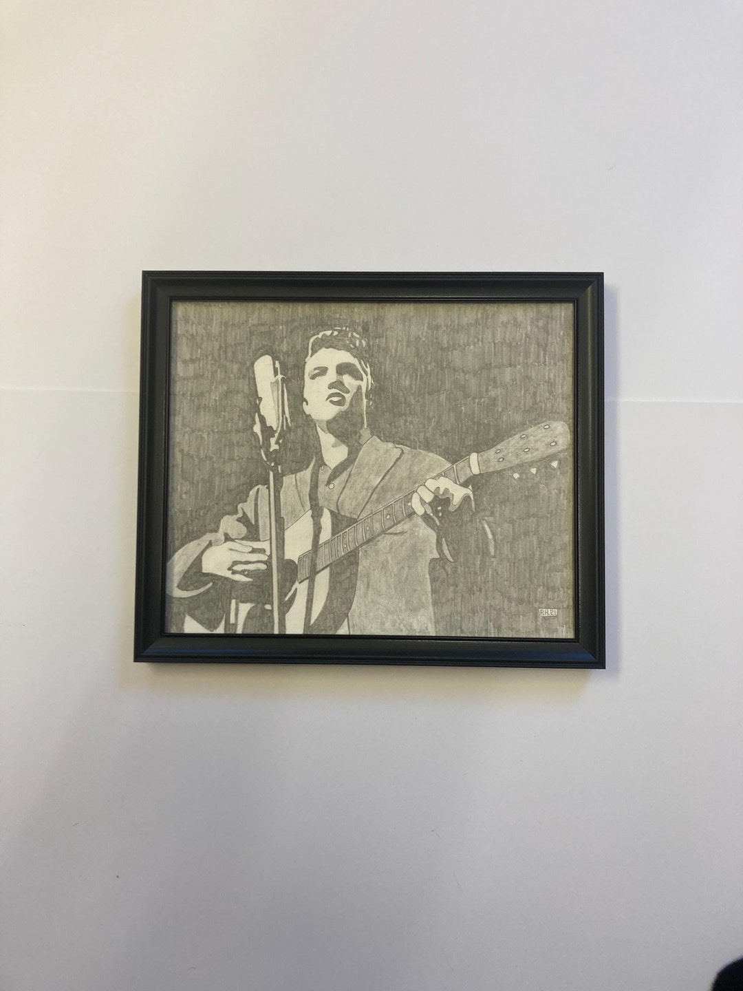 Elvis Presley Pencil Portrait. Not A Print. Oh No! 13X11 Inches. Free ...