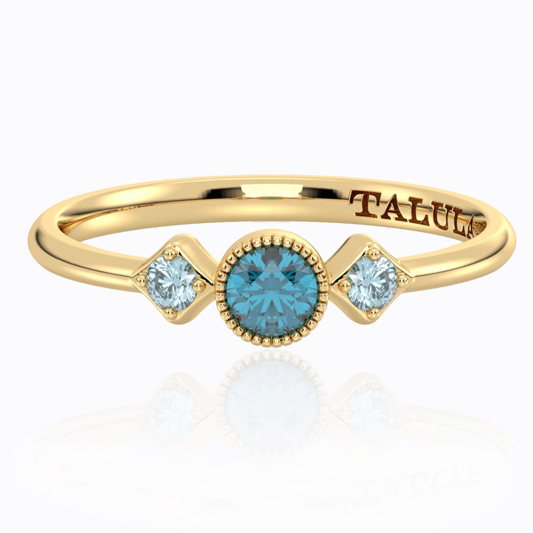Trio Ring – Natural Gemstones in 14K Gold Plated 925 Sterling Silver ...