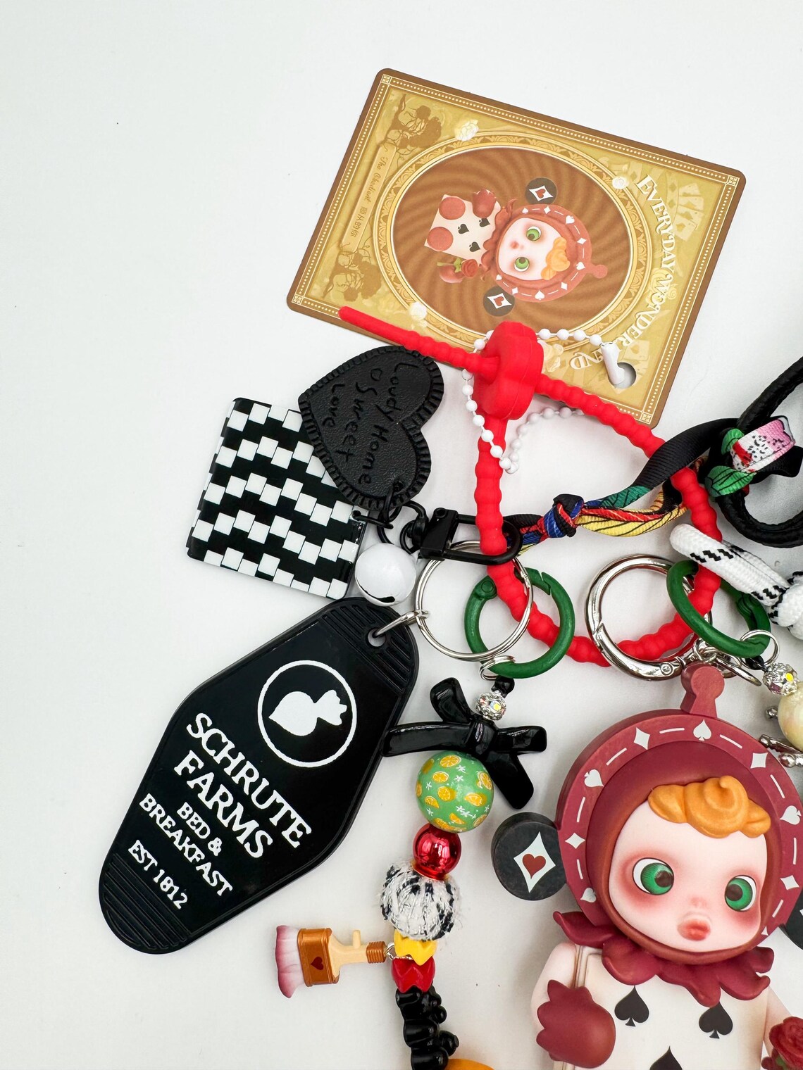 Authentic POP MART Skullpanda Beaded Bag Charm and Keychain Rhinestone ...
