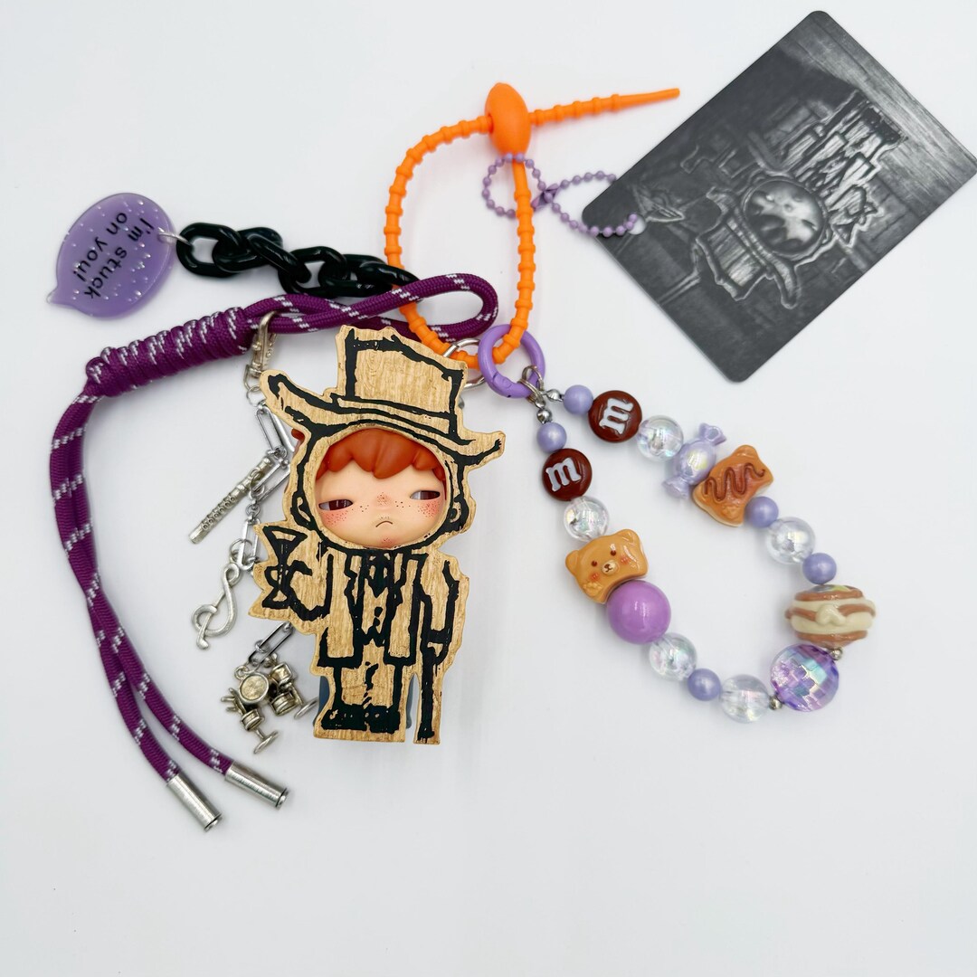 Authentic POP MART Hirono Beaded Bag Charm and Keychain Rhinestone ...