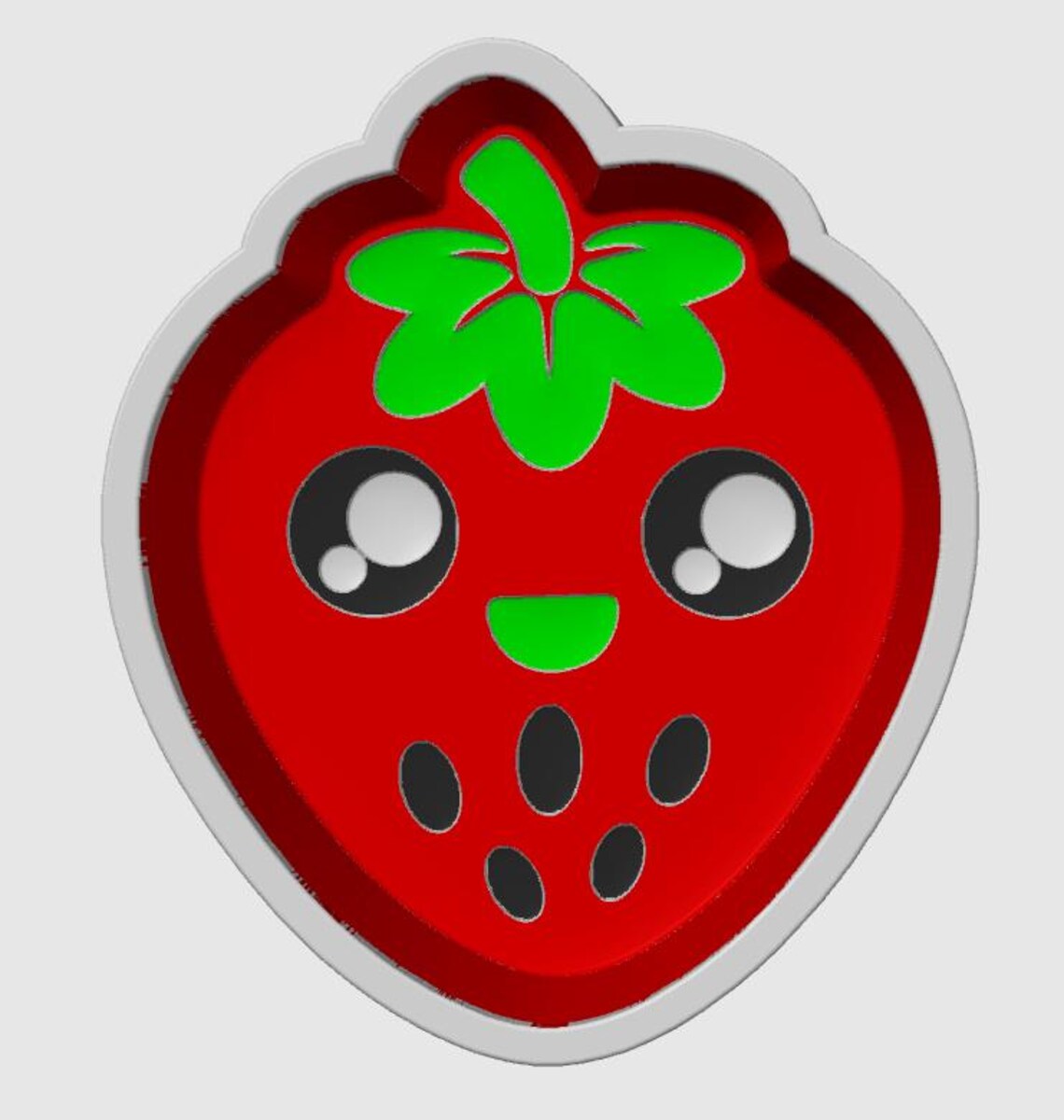 Kawaii Strawberry, Vacuum Formed in PLA Plastic, Bath Bomb Mould (LDPE ...