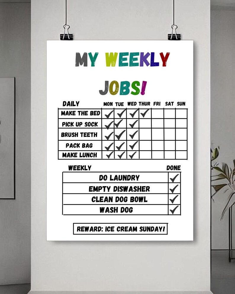 Editable Weekly To-do List Template for Families | Customizable 8x11 ...