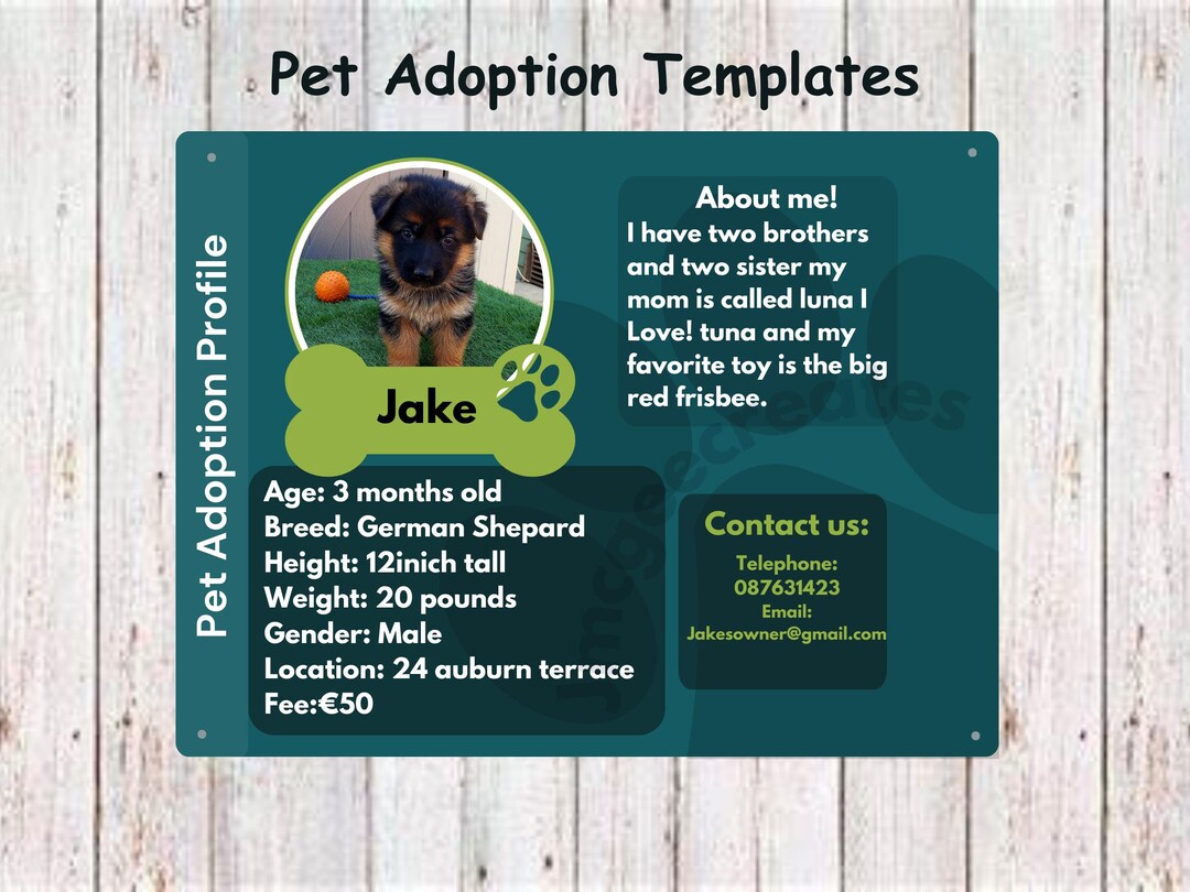 Adoptable Dog Poster Set | Editable Printable Art | 29 X 23cm |multiple ...