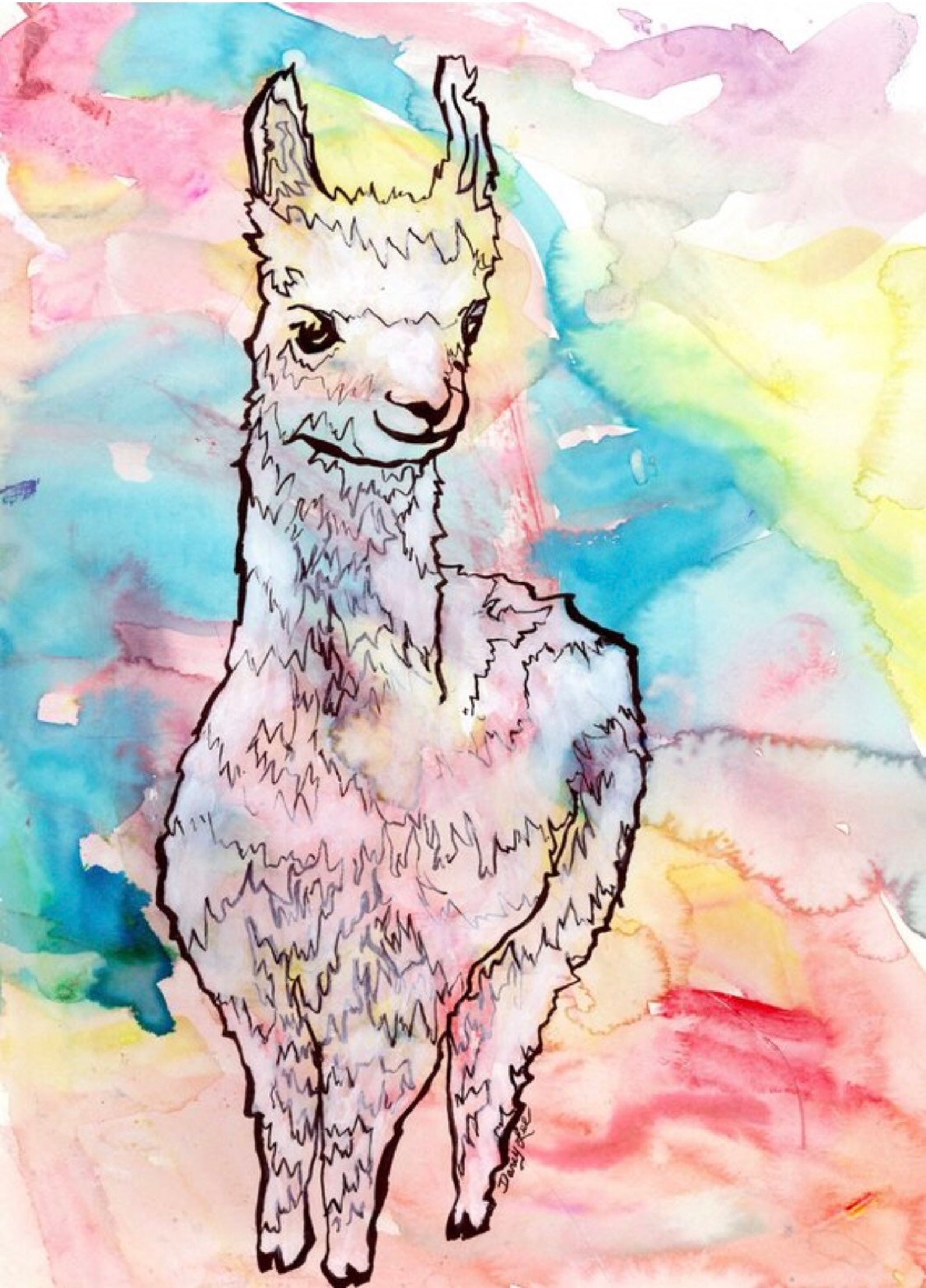 Lama Kunstdruck Lama Kunst Lama Kunst Lama Druck Lama - Etsy.de