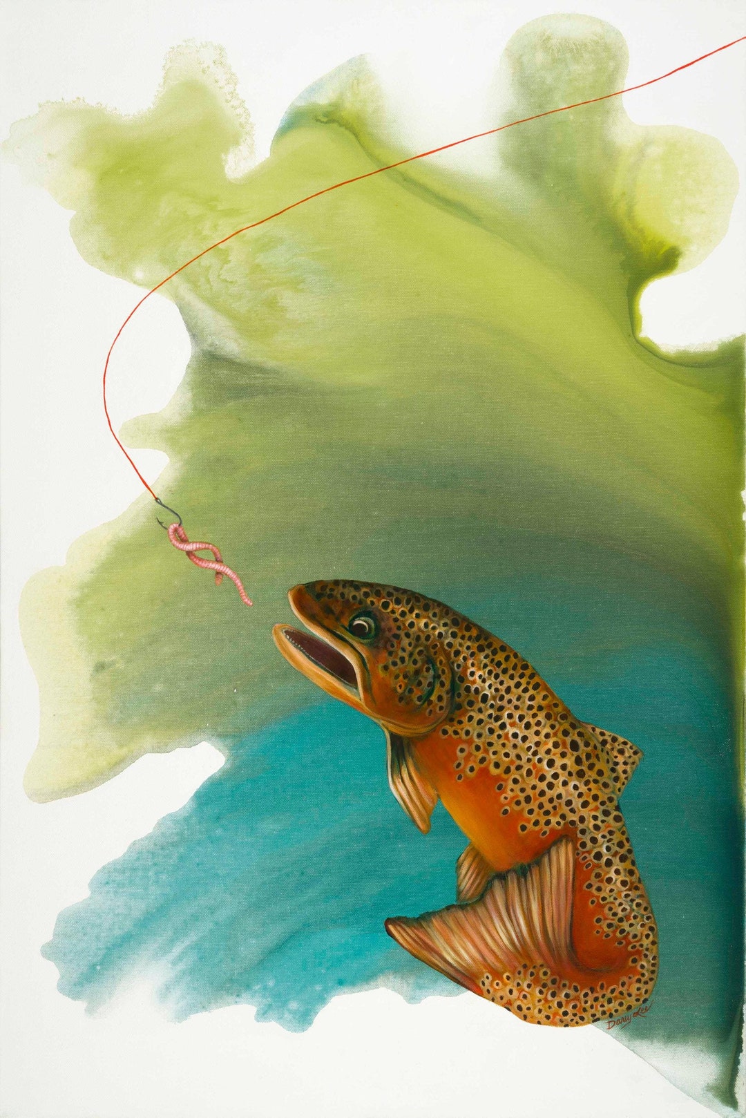 Trout Art Print, Abstract Nature Art, Fish Art Print, Animal Art Print ...