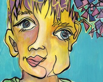 Abstract Man Portrait Abstract Male Poster Print Face - Etsy