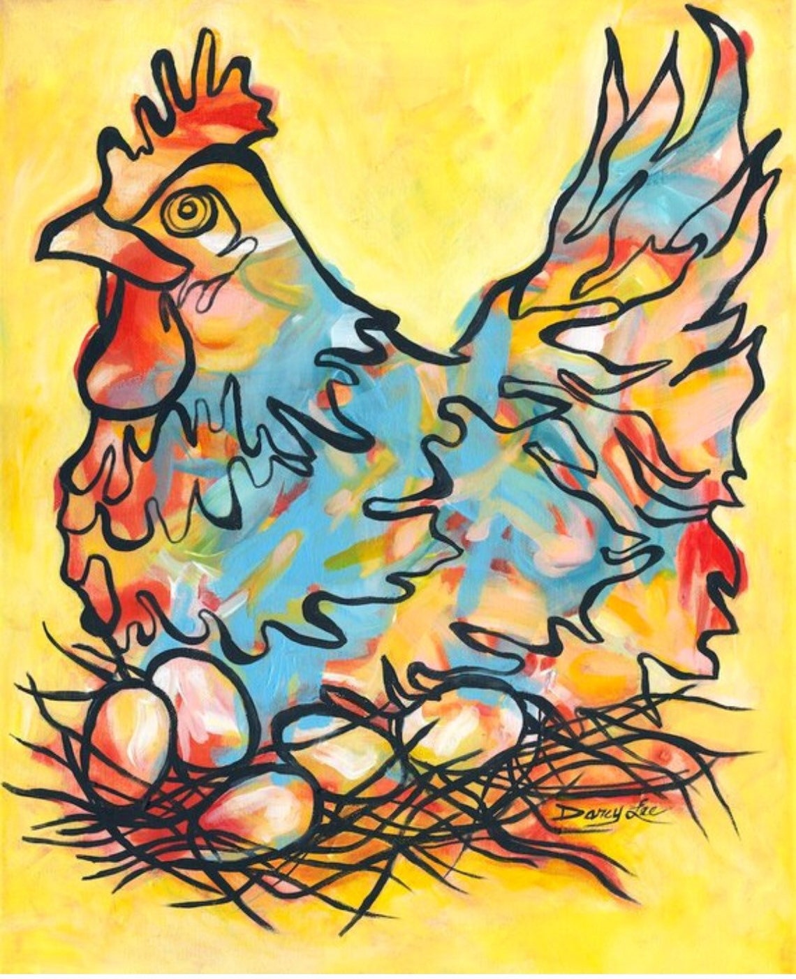 Abstract Hen Art Print One Line Hen Art Motherhood Art - Etsy