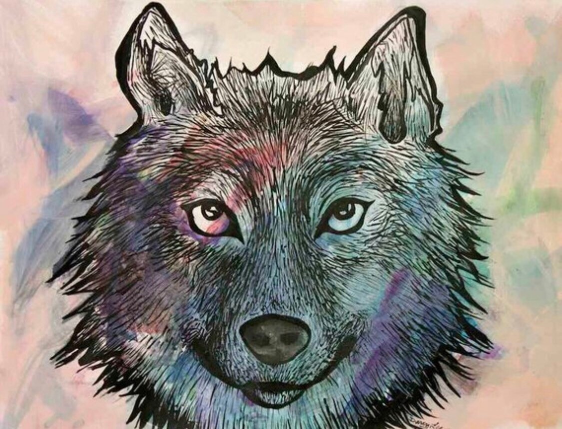 Wolf Art Print Wolf Art Line Art Wolf Wolf Art Print - Etsy