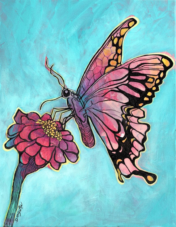 Butterfly Art Floral Art Butterfly Art Print Floral Art Etsy