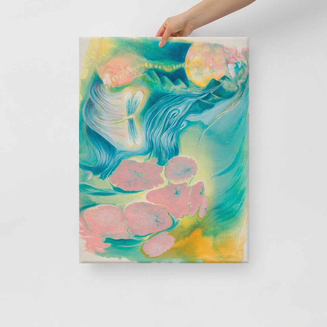 Release Canvas Print, Spiritual Feminine Art, Surrender Artwork ...