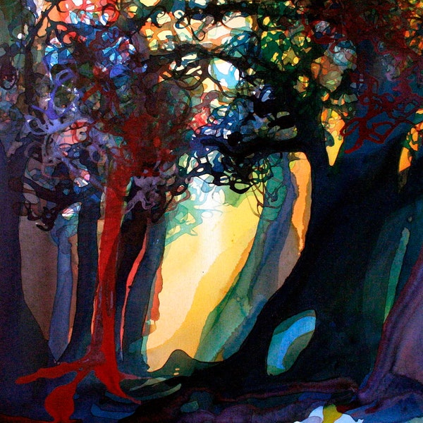 Abstract Forest Art - Etsy