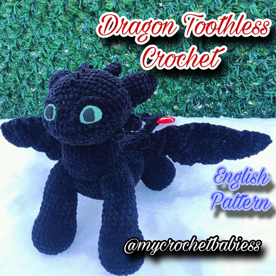 Crochet Toothless Pattern from How to Train Your Dragon • Craftdrawer