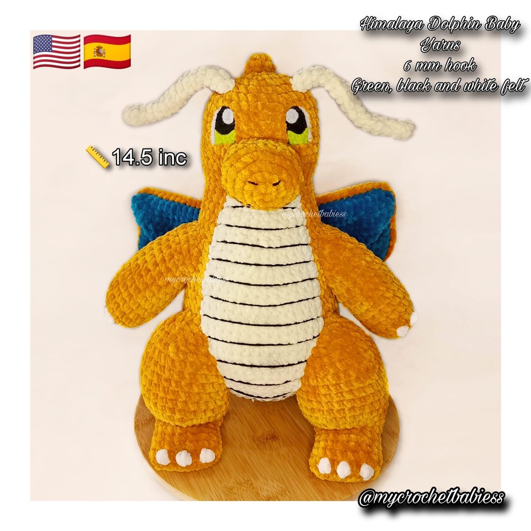 Dragon Dragonite Crochet Pattern PDF – Dragon Amigurumi Plush - Etsy Canada