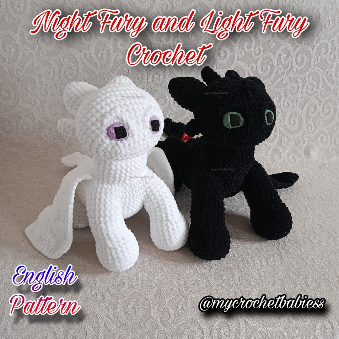 Night Fury and Light Fury Amigurumi Crochet Pattern in English / How to ...