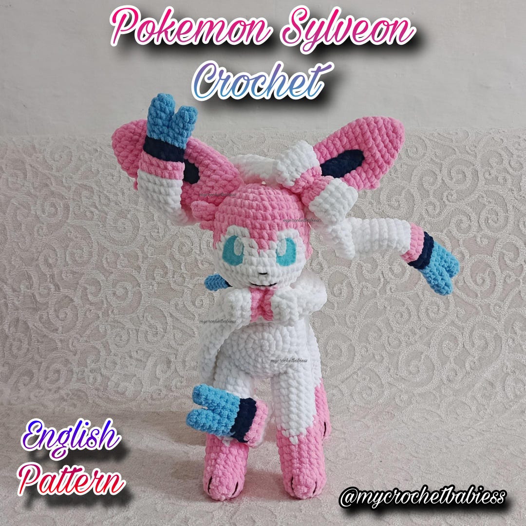 Pokemon Sylveon Amigurumi Crochet Pattern in English / Handmade Pokemon ...