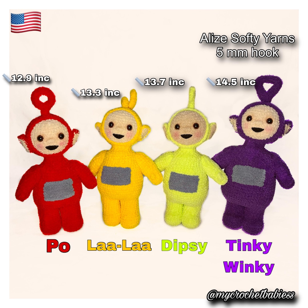 Teletubbies Amigurumi Crochet Pattern Bundle/ Different Sizes - Etsy
