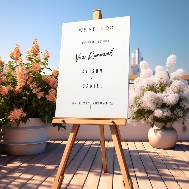We Still Do Welcome Sign, Modern Vow Renewal Welcome Template ...