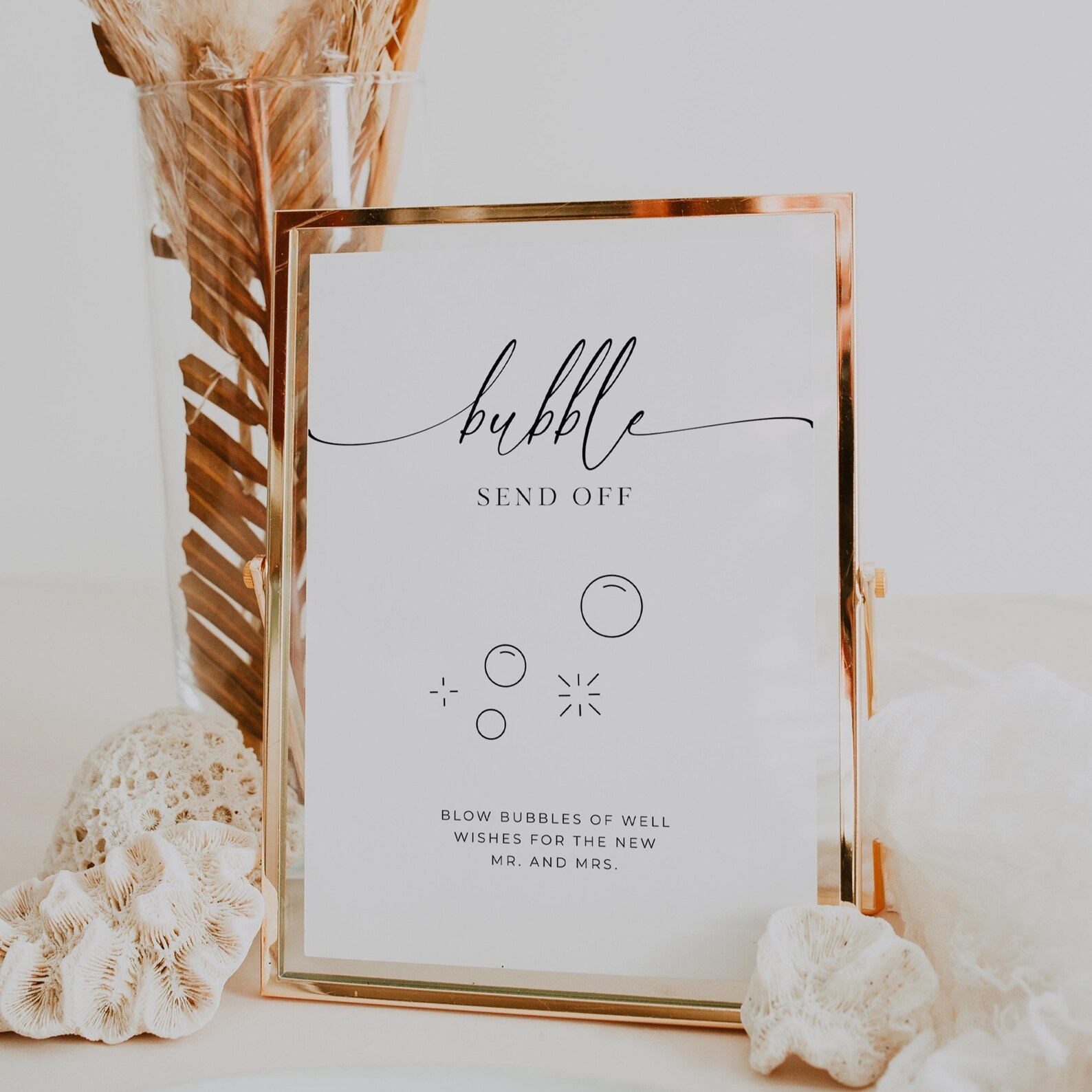 Bubble Send off Wedding Sign, Minimalist Editable Template (digital ...