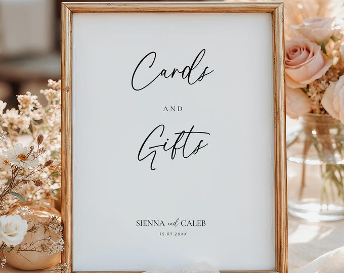 Printable Cards and Gifts Sign Template Download Modern Wedding Gifts ...