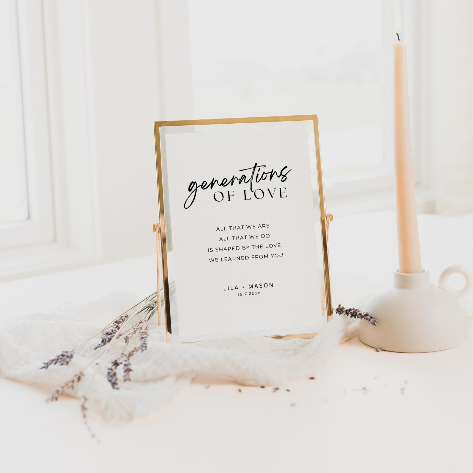 Generations of Love Table Sign, Family Table Wedding Decor, Printable ...