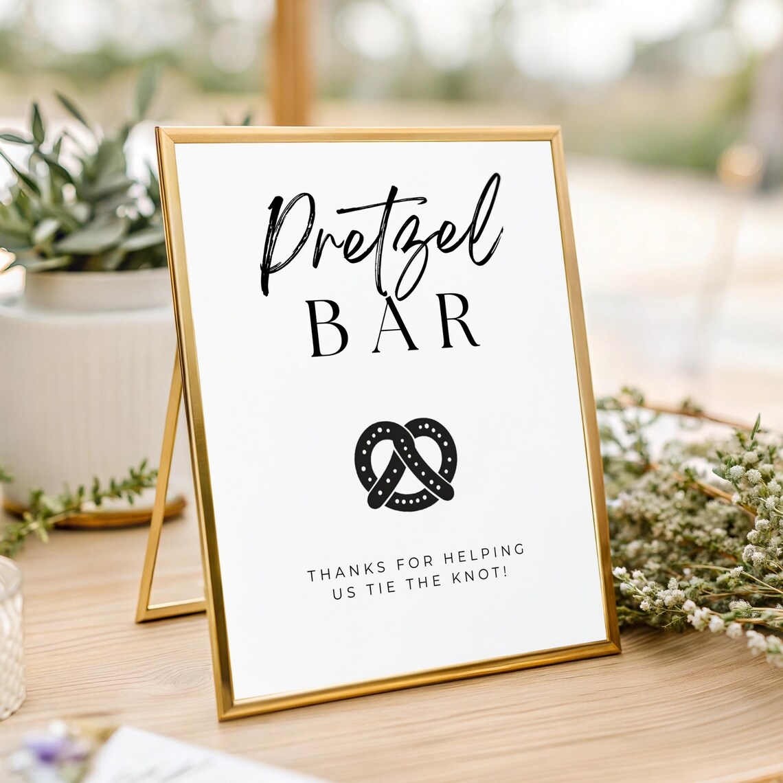 Pretzel Bar Sign, Wedding Pretzel Stand Sign, Printable Reception ...